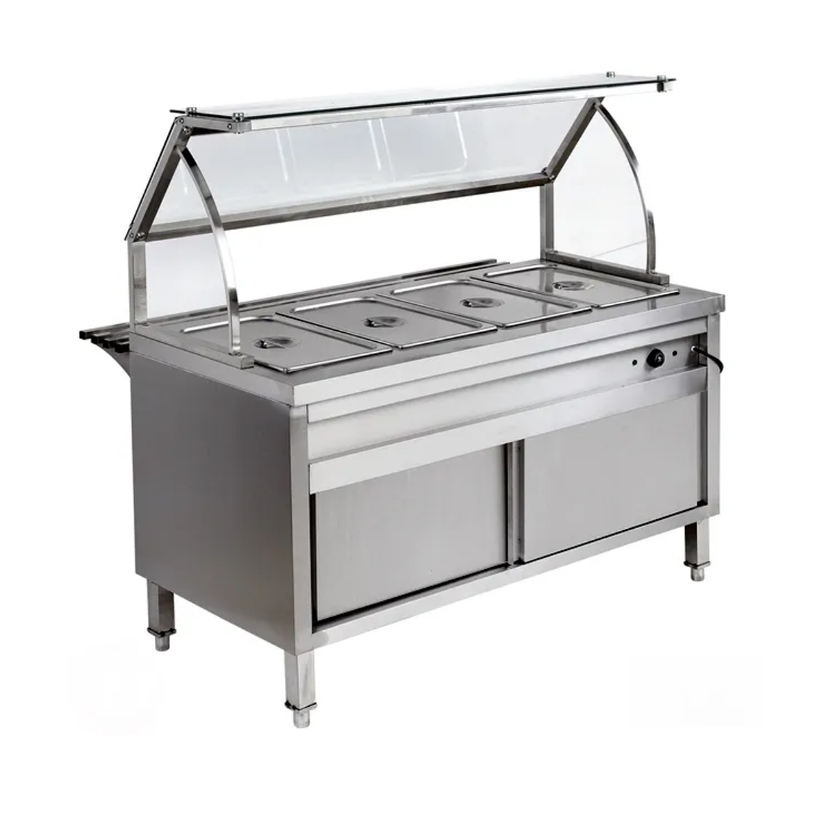 BAIN MARIE 4 GN GLASS TOP + CABINET EBMCG-150 - Royal Kitchen Equipment ...