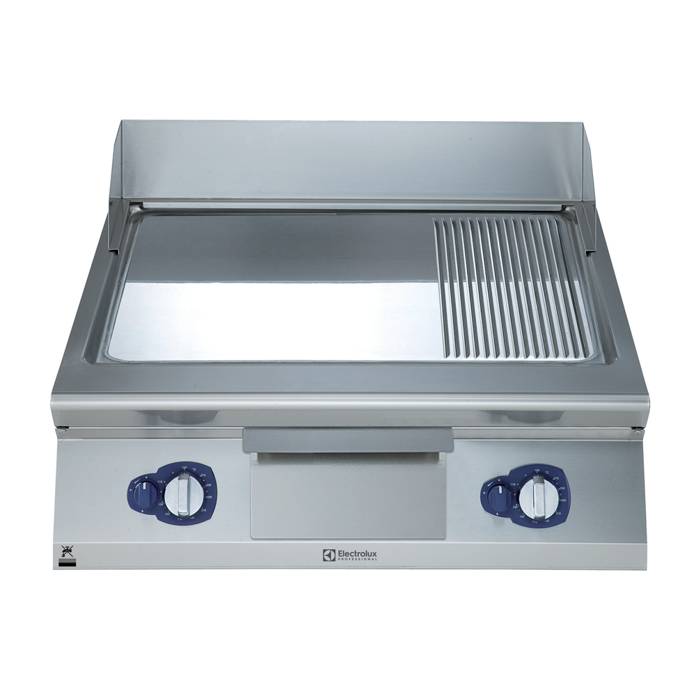 ELECTROLUX GRILL GAS FRYTOP POLISHED CHROME SMOOTH+RIBB.SLOPED 800 MM ...